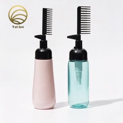 China 100ml PP Hair Dye Applicator Bottle with Comb Pump Head Squeeze Container for Hair Coloring & Hair Treatment for sale