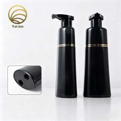 China 200ml PP Dual Chamber Cosmetic Bottle Double Chamber Dispenser Bottle for Hair Care for sale