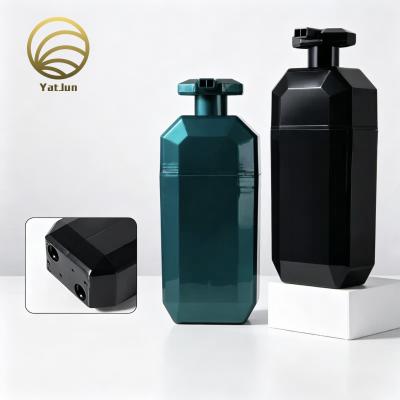 China 400ml PP Dual Chamber Cosmetic Bottle Double Chamber Dispenser Bottle for Hair Care Shampoo for sale