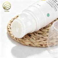 China 100ml Empty PE Squeeze Tube with Massage Brush Cap, Cosmetic Packaging for Facial Wash for sale