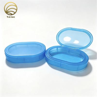 China 20ml PP Oval Plastic Cosmetic Jar with Flip Lid for Solid Balm Container for sale
