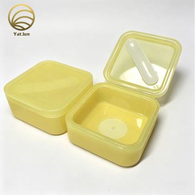 China 100ml PP Square Cosmetic Jar with Built-in Spoon for Cleansing Balm & Mud Mask for sale