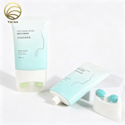 China 120g PE Cosmetic Squeeze Tube with Dual Roller Massage Applicator for Neck Cream Packaging for sale