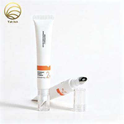 China 20g PE Cosmetic Squeeze Tube with Metal Roller Ball Applicator for Eye Serum Packaging for sale
