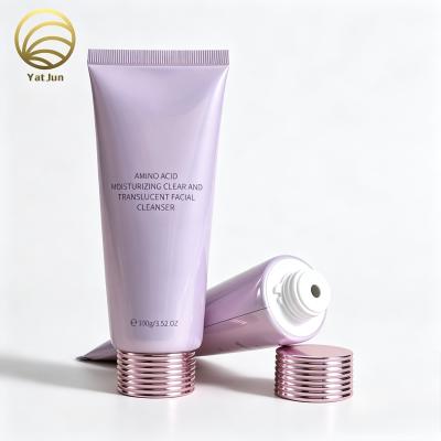 China 100g PE Cosmetic Squeeze Tube with Screw Cap for Facial Cleanser Packaging for sale