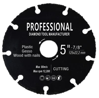 China 125mm Circular Carbide Saw Blade for Wood with Nails - 22.23mm Arbor Size, 1.2mm Thickness for sale