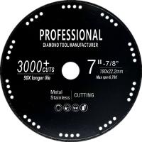China 180mm Diamond Saw Blade for Stainless Steel Cutting - 3000+ Cuts with 1.6mm Thickness for sale