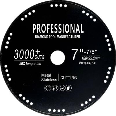 China 180mm Diamond Saw Blade for Stainless Steel Cutting - 3000+ Cuts with 1.6mm Thickness for sale