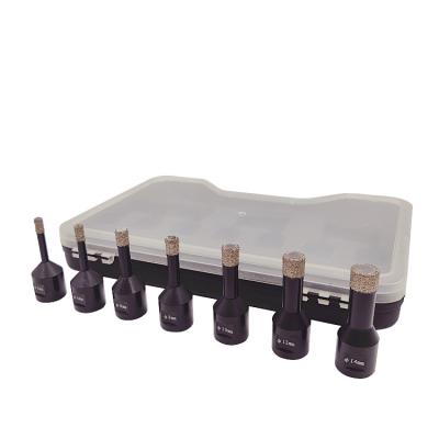 China 7-Piece M14 Diamond Hole Drill Bit Set 4-150mm for Stone Granite Marble Vacuum Brazing for sale