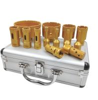 China M14 Diamond Hole Drill Set 4-150mm Vacuum Brazed for Tile Granite Marble with Aluminum Portable Case for sale