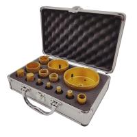 China M14 Diamond Hole Drill Set 4-150mm Vacuum Brazed for Tile Granite Marble with Aluminum Portable Case for sale