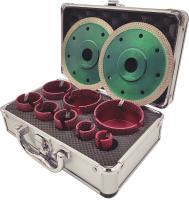 China 8-Piece M14 Red Hole Drill Bit Set with 4-150mm Diameter Range for Porcelain and Stone for sale