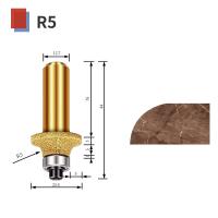 China Diamond Vacuum Brazed Router Bits R5/R8/R10/R15/R18 for Stone Engraving 12.7mm Shank for sale