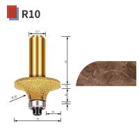 China Diamond Vacuum Brazed Router Bits R5/R8/R10/R15/R18 for Stone Engraving 12.7mm Shank for sale