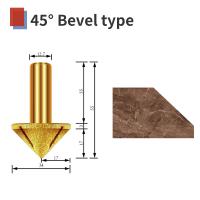 China 45° Bevel Diamond Router Bit φ35×55×20×12.7mm for CNC Engraving Marble Granite Stone for sale