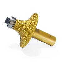 China Diamond Vacuum Brazed Router Bits R5/R8/R10/R15/R18 for Stone Engraving 12.7mm Shank for sale