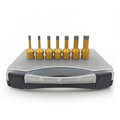 China 7-Piece M14 Diamond Hole Drill Bit Set 4-150mm for Stone Granite Marble Vacuum Brazing for sale