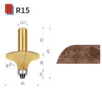 China Diamond Vacuum Brazed Router Bits R5/R8/R10/R15/R18 for Stone Engraving 12.7mm Shank for sale