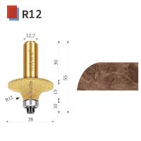 China Diamond Vacuum Brazed Router Bits R5/R8/R10/R15/R18 for Stone Engraving 12.7mm Shank for sale