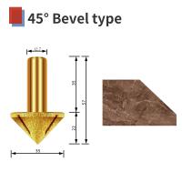 China 45° Bevel Diamond Router Bit φ35×55×20×12.7mm for CNC Engraving Marble Granite Stone for sale