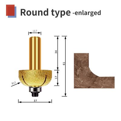 China Vacuum Brazed Diamond Router Bits φ13.5-50mm for Stone Granite CNC Engraving 12.7mm Shank for sale