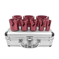 China 8-Piece M14 Red Hole Drill Bit Set with 4-150mm Diameter Range for Porcelain and Stone for sale