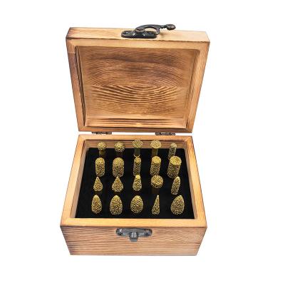 China 6mm Diamond Vacuum Brazed Grinding Head Set - 20 Piece Professional Hand Tool Parts for Precision Work for sale