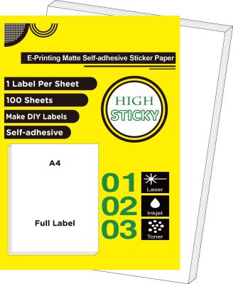 China A4 Inkjet Sticker Paper Photo Quality Repositionable Adhesive 120-150 gsm Alcohol Resistant for sale
