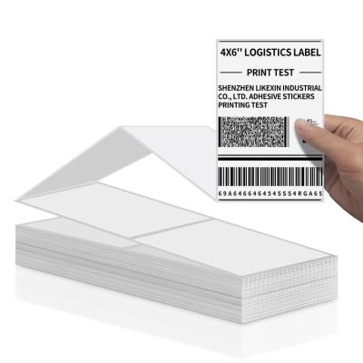 China 4x6 Direct Thermal Shipping Label Roll Self Adhesive 70gsm for Parcel Carton Labeling for sale