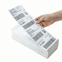 China Direct Thermal Fanfold Shipping Labels 4x6 70gsm for Parcel Carton Barcode for sale