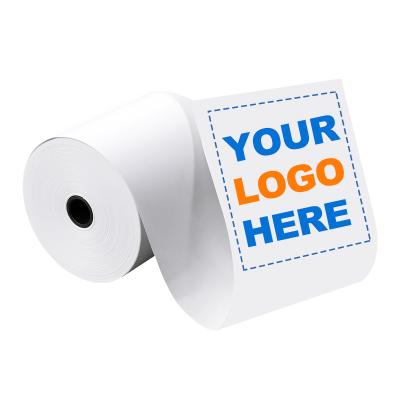 China Custom Logo Thermal Paper Roll 80x80mm 57x40mm for POS Machine Bank ATM for sale