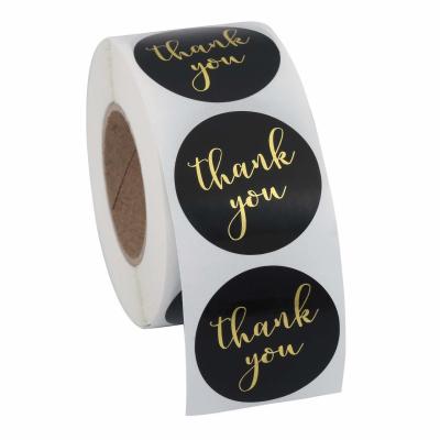 China Custom Thank You Sticker Labels Waterproof Kraft Paper 1000 Rolls MOQ for Shipping Box for sale
