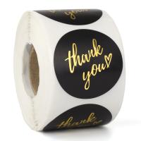China Custom Logo Round Thank You Stickers Waterproof Adhesive 1000 Rolls MOQ for sale