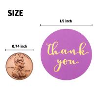 China Custom Waterproof Thank You Labels 1000 Rolls Kraft Paper Sticker for Gift Box Envelope for sale