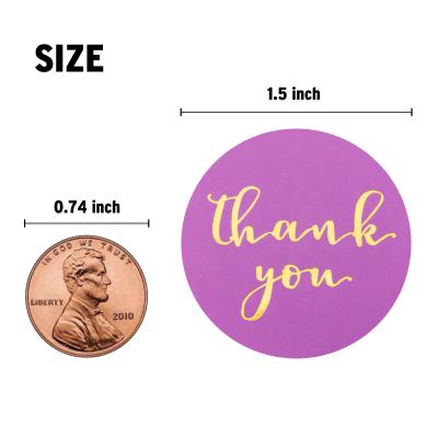 China Custom Waterproof Thank You Labels 1000 Rolls Kraft Paper Sticker for Gift Box Envelope for sale