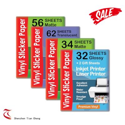 China Semi Glossy Art Paper Sticker Labels A4 210mm x 297mm Self Adhesive Sheets for Inkjet Laser Printers for sale