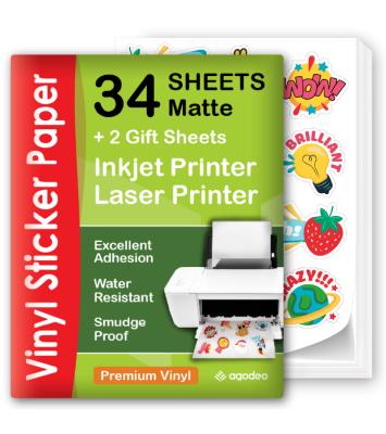 China A4 Size Metallic Sticker Paper 85gsm Gold Silver Rose Gold Permanent Adhesive Labels for Laser Printers for sale