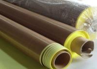 China Beige Adhesive PTFE Coated Fiberglass Fabric with Smooth Surface and Aging Resistance for High-Temperature Applications for sale