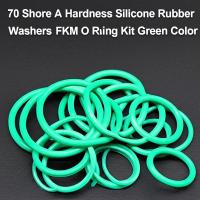 China 70 Shore A Hardness Virgin FKM Silicone Rubber Washers Green Color O Ring Kit for sale