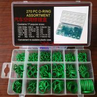 China 70 Shore A Hardness Virgin FKM Silicone Rubber Washers Green Color O Ring Kit for sale