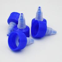 China 24/410 Plastic Liquid Dispensing Cap Blue Twist Open Close for sale