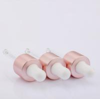 China 20/410 Aluminum Plastic Essential Oil Bottle Dropper Cap Brushed Wire Drawing Pink Color for sale