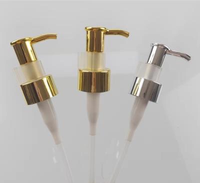 China Aluminum Lotion Pumps Big Dosage Liquid Dispenser Head Spring Inside 24/410 Use For Shampoo for sale