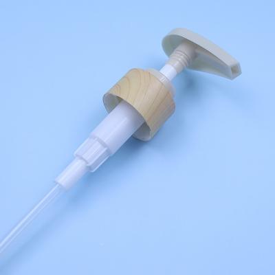 China Non Spill Water Transfer Printing Wooden Plastic Screw Pump Cosmetic Dispenser Shampoo Lotion Dispenser for sale