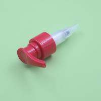 China Custom 24mm 28mm Plastic Inside Spring Pump Cosmetic Dispenser Red Lotion Screw-on Pump for Bottle for sale