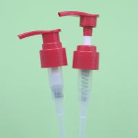 China Custom 24mm 28mm Plastic Inside Spring Pump Cosmetic Dispenser Red Lotion Screw-on Pump for Bottle for sale