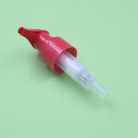 China Custom 24mm 28mm Plastic Inside Spring Pump Cosmetic Dispenser Red Lotion Screw-on Pump for Bottle for sale