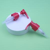 China Custom 24mm 28mm Plastic Inside Spring Pump Cosmetic Dispenser Red Lotion Screw-on Pump for Bottle for sale