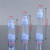 China 15ml 30ml 50ml Luxury Round Shape Transparent AS Material Mist Sprayer Airless Bottle for Any Purpose 0.23CC Output for sale