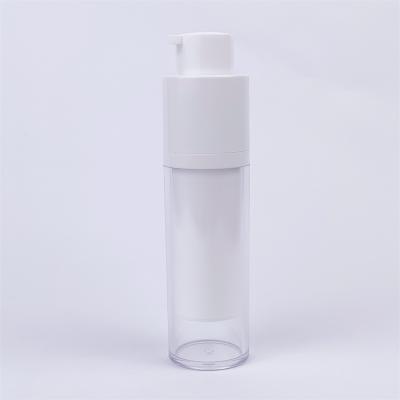 China Cosmetic Luxury AS Airless Pump Bottle 15ml 30ml 50ml White Double Wall Airless Serum Bottle with Frosted Bottle for sale